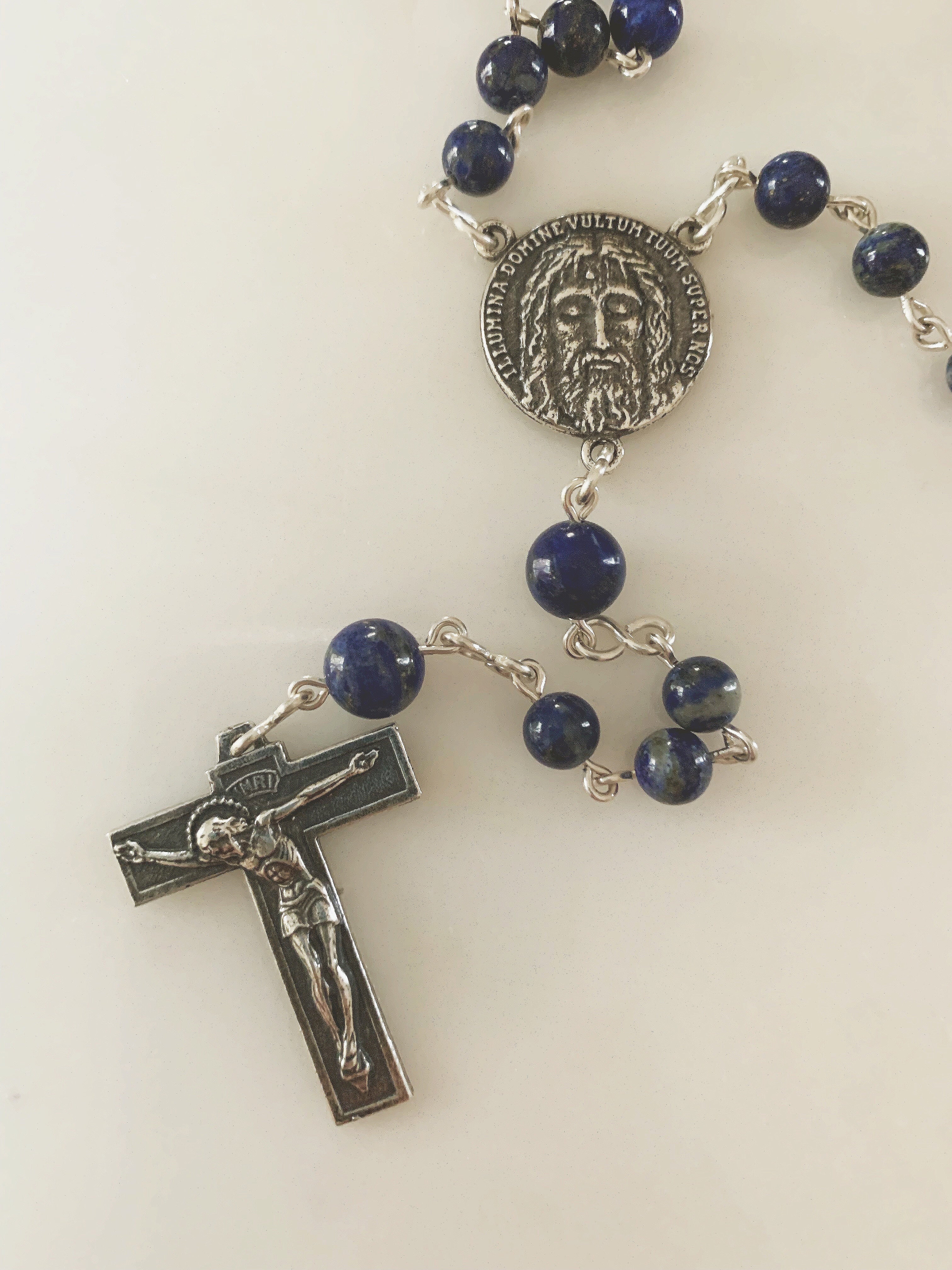 Lapis Holy Face Rosary – Theology of Home