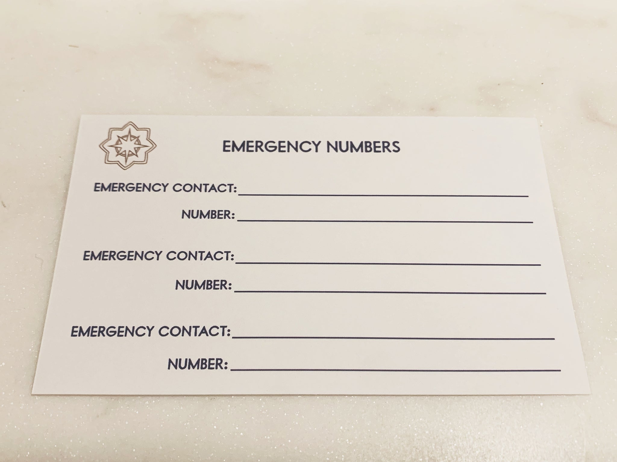 Emergency Contact Cards (Pack of 10) – Theology of Home